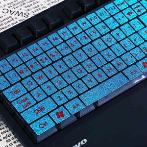 Glitter Keyboard Sticker DIY 3D Desktop Keyboard Decal Common Use ...