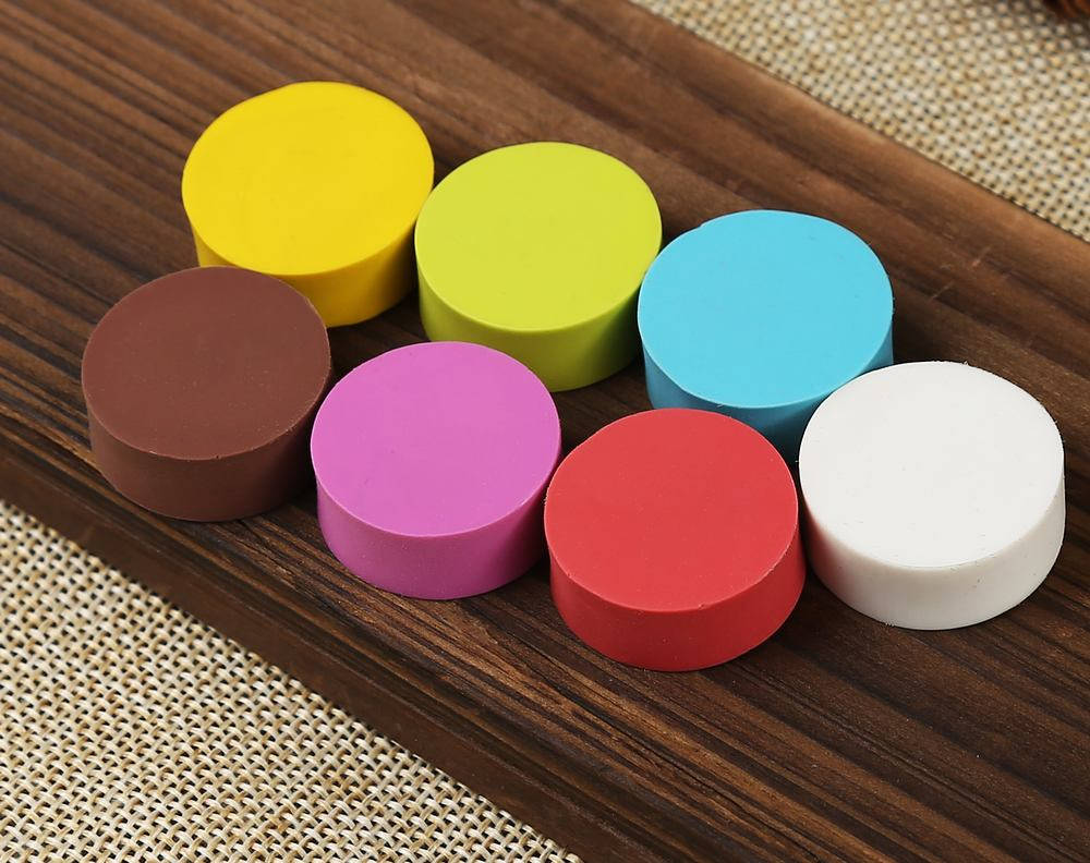 Solid Color Mini Round Rubber Block DIY Rubber Stamp | Etsy