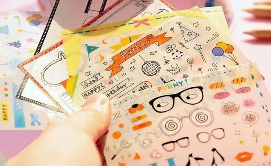 Korean Mini Sticker Set - Transparent Sticker - Diary Sticker - Deco ...