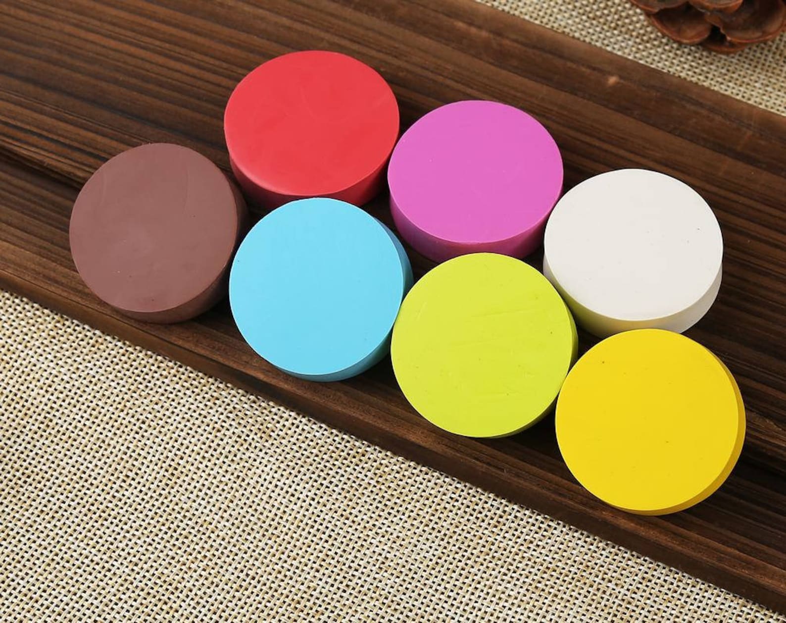 Solid Color Round Rubber Block DIY Rubber Stamp Rubber | Etsy