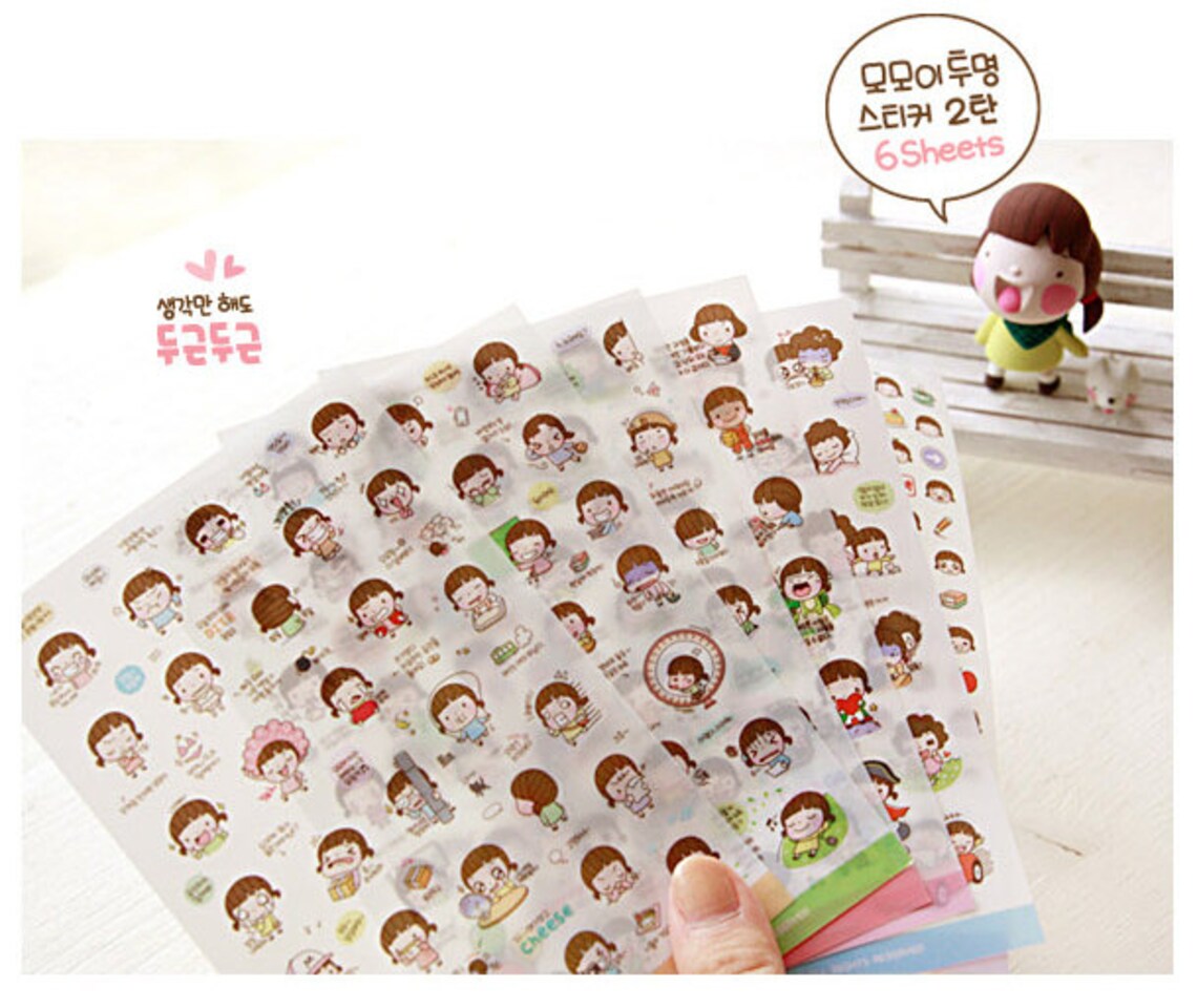 Momoi Sticker Ver 2 Korean Transparent Sticker Diary - Etsy