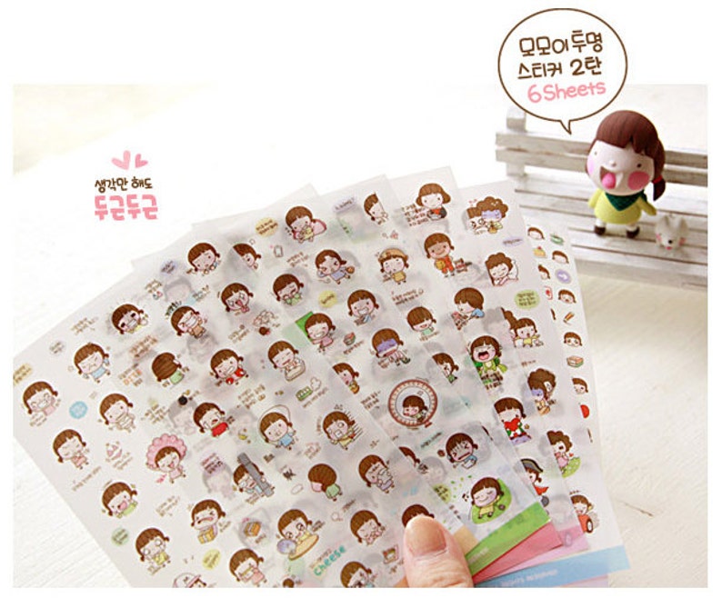 Momoi Sticker Ver 2 Korean Transparent Sticker Diary - Etsy