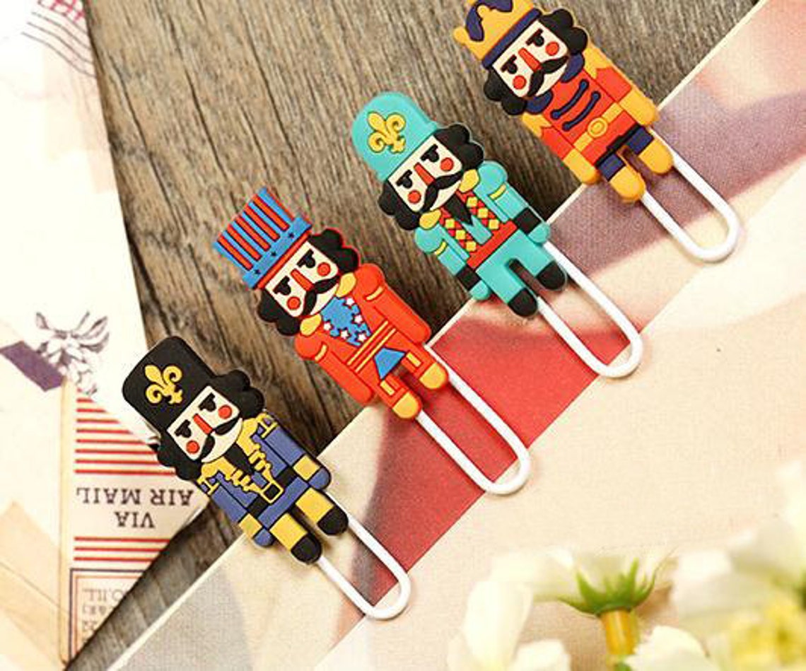 Book Mark Set Rubber Head Paper Clips Clip Bookmark | Etsy