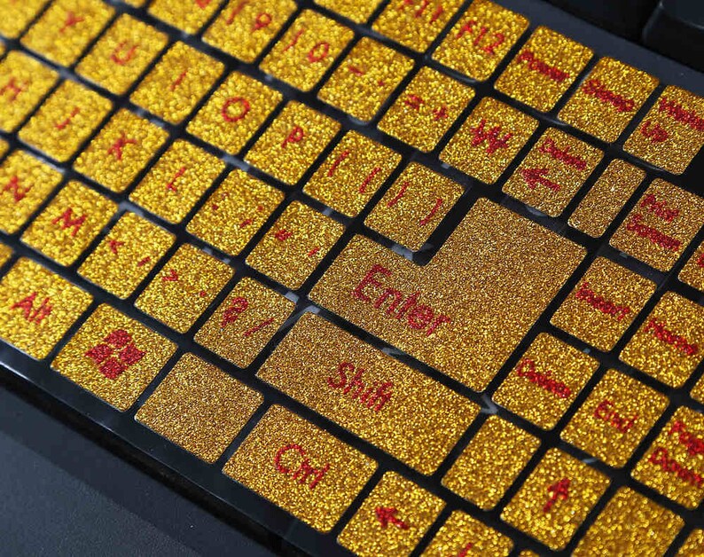 Glitter Keyboard Sticker DIY 3D Desktop Keyboard Decal Common - Etsy