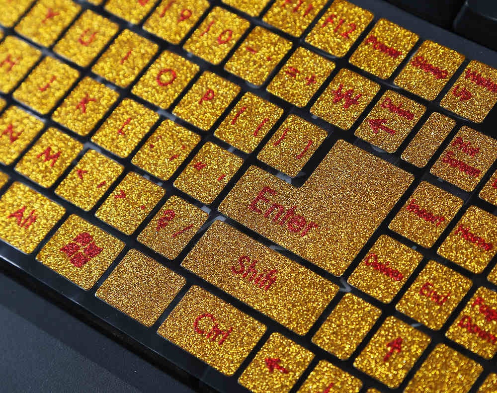 Glitter Keyboard Sticker DIY 3D Desktop Keyboard Decal Common | Etsy