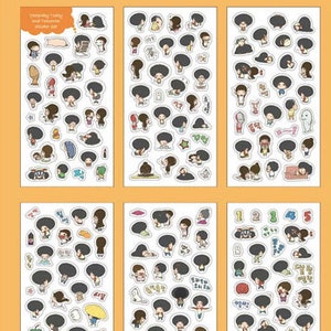 Cool Hair Style Sticker Set - Transparent Sticker - Diary Sticker ...