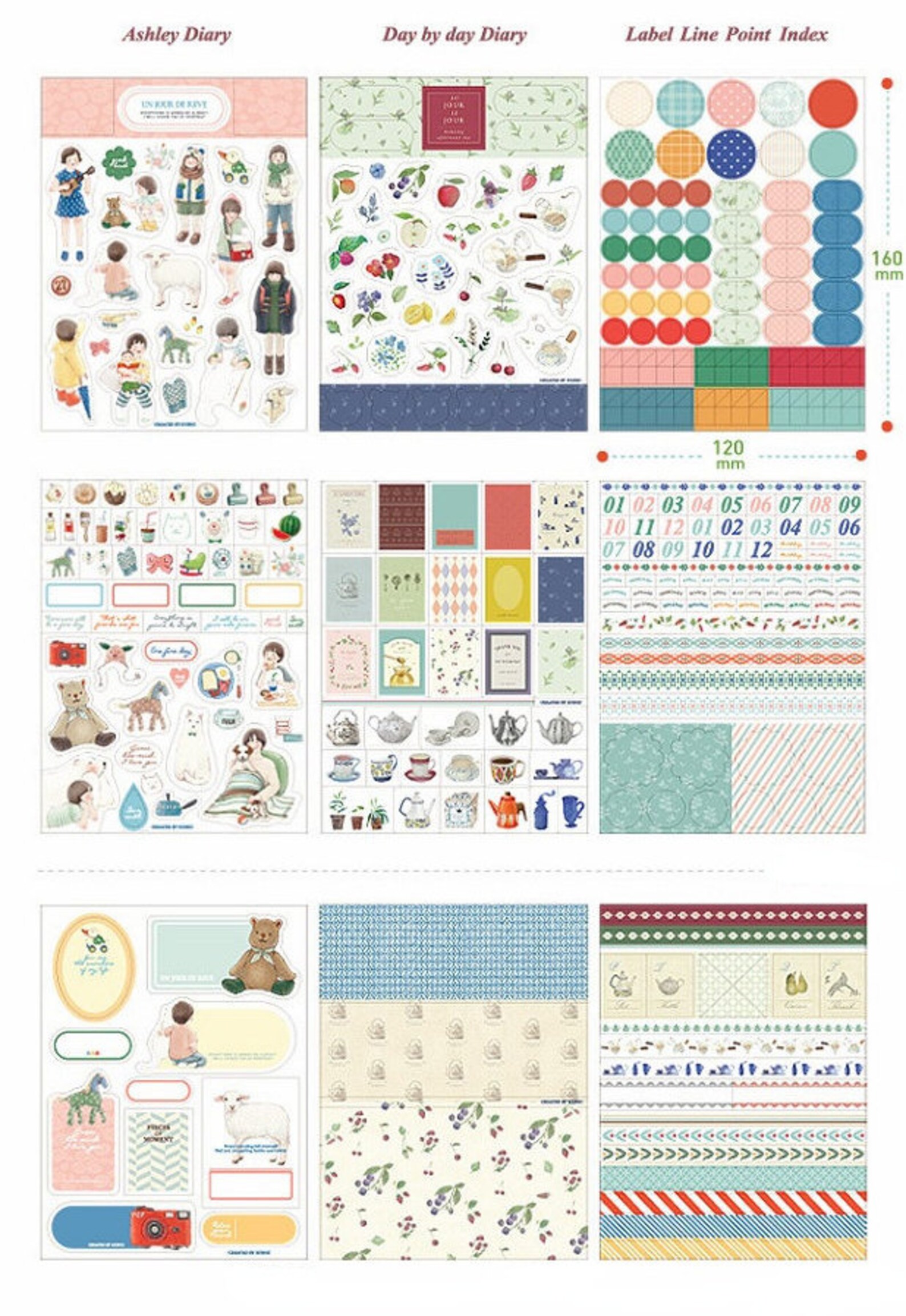 Diary Deco Pack Deco Stickers Diary Stickers Masking - Etsy