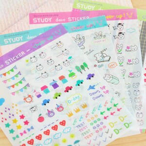 Cheer up Study Deco Sticker Set Korean Sticker Transparent - Etsy