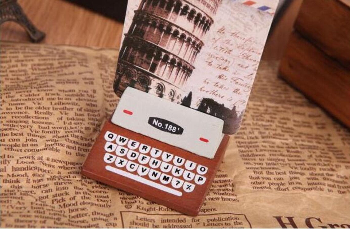 Printer Style Wood Paper Clips card Holder Memo Clip Note | Etsy