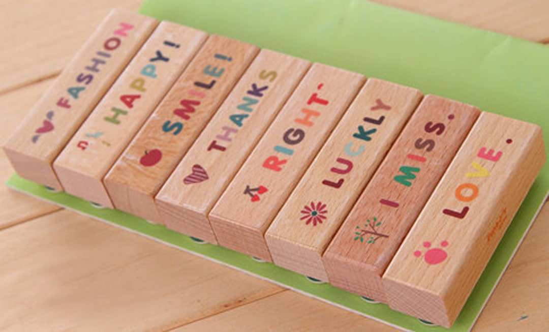 English Mood Stamp Set Rubber Stamp Korean Stamp Lace - Etsy