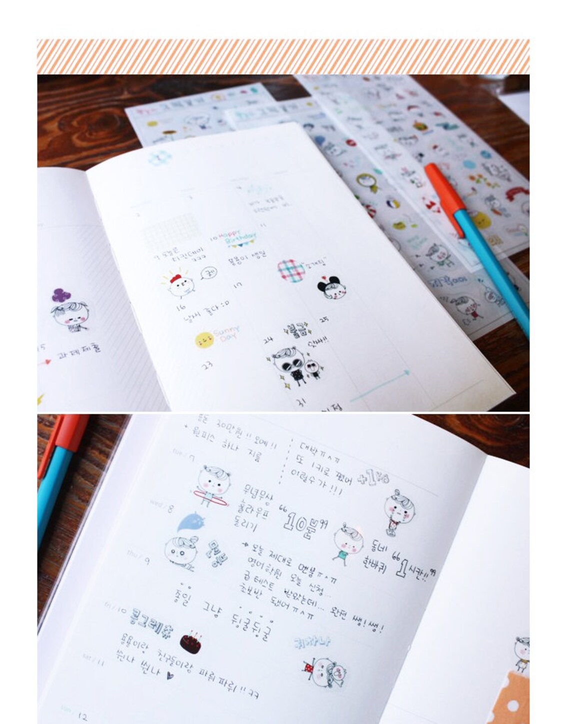 Cute Girl Sticker Set Transparent Sticker Cell Phone | Etsy