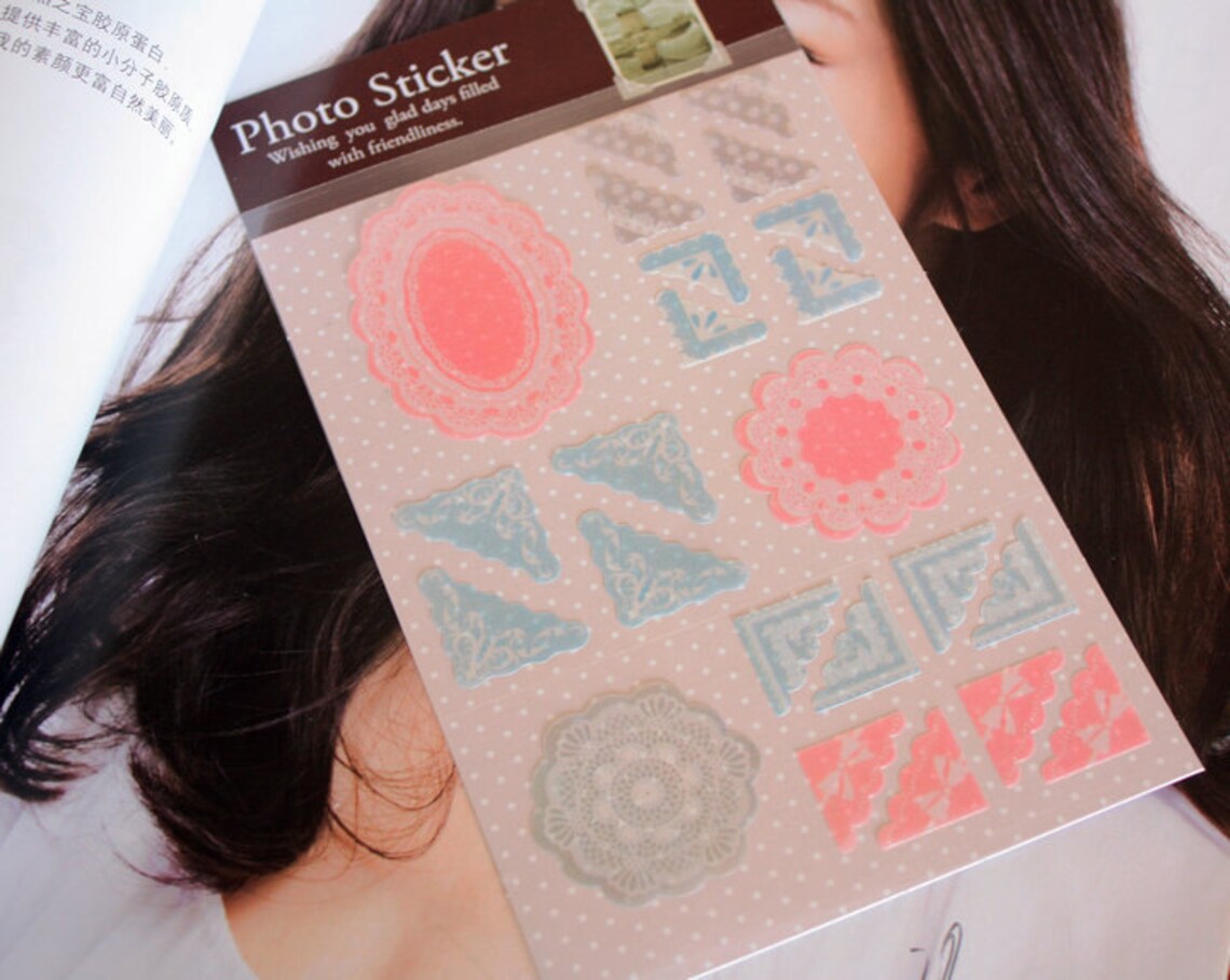 Korean Photo Sticker Set Lace Sticker Transparent Sticker - Etsy
