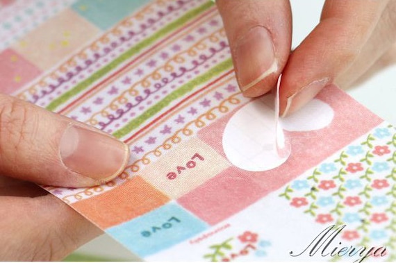 Cotton Fabric Sticker Deco Sticker Diary Sticker Label | Etsy