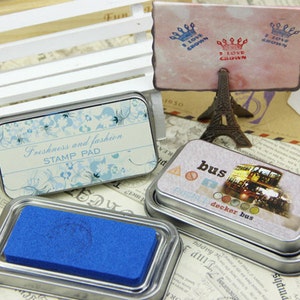 8 Cases Tin Box Packed Stamp Pad Set Rubber Stamp Ink Pad Stamp Ink 4 ...