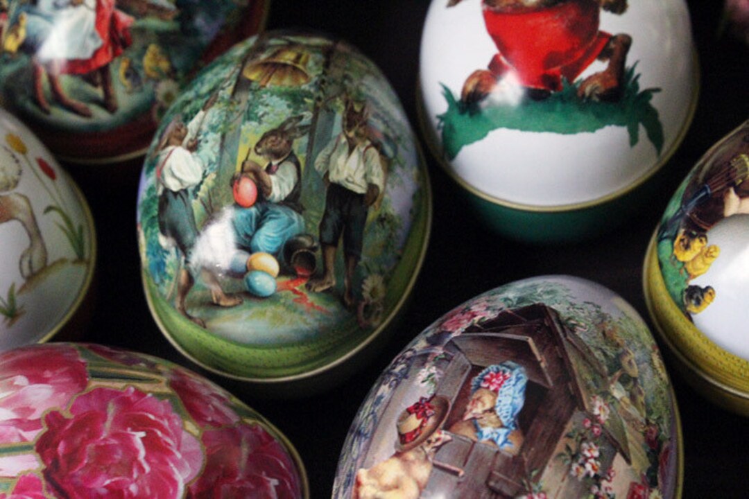 Egg Shape Vintage Style Tin Box Storage Box Sewing Box Gift Packing ...