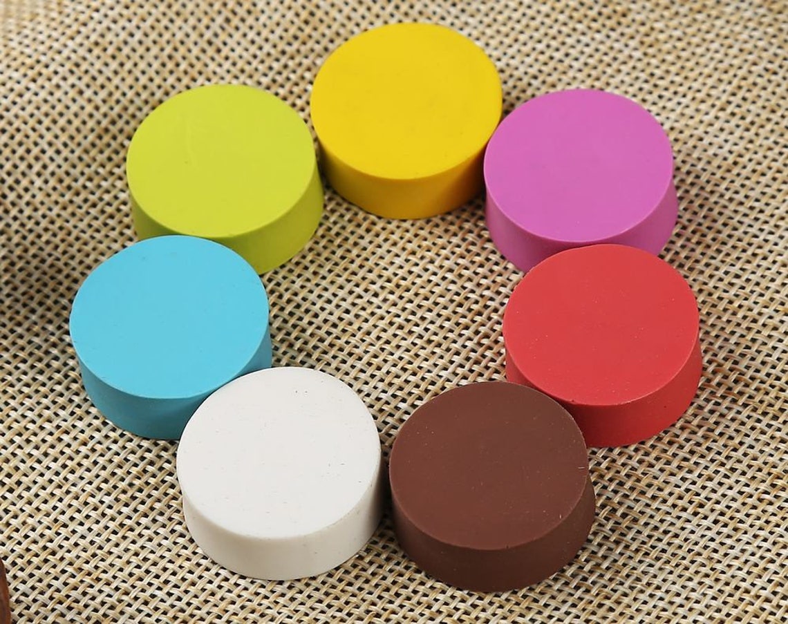 Solid Color Mini Round Rubber Block DIY Rubber Stamp - Etsy