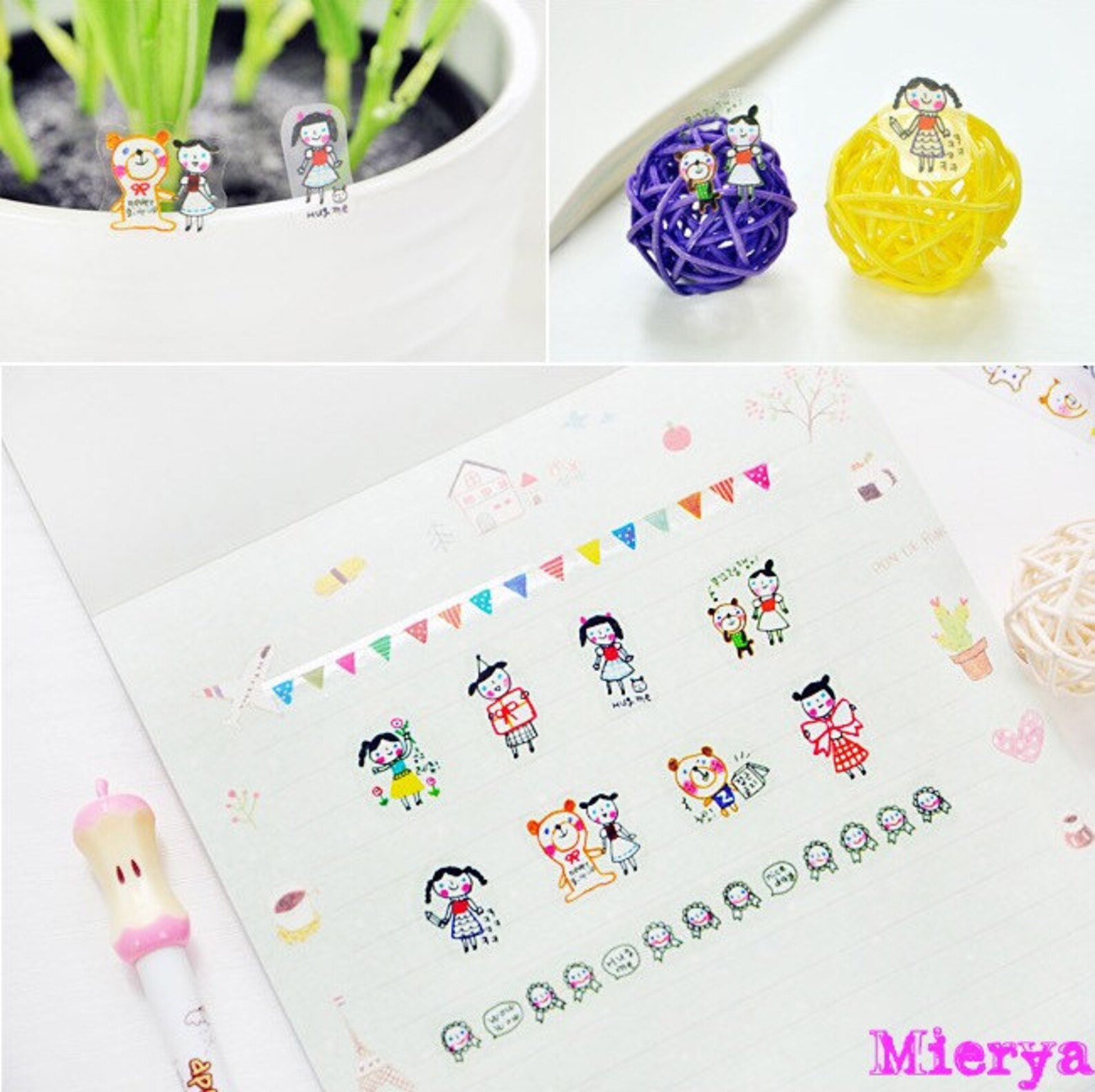 Korean Girl Sticker Set Diary Sticker Deco Sticker - Etsy