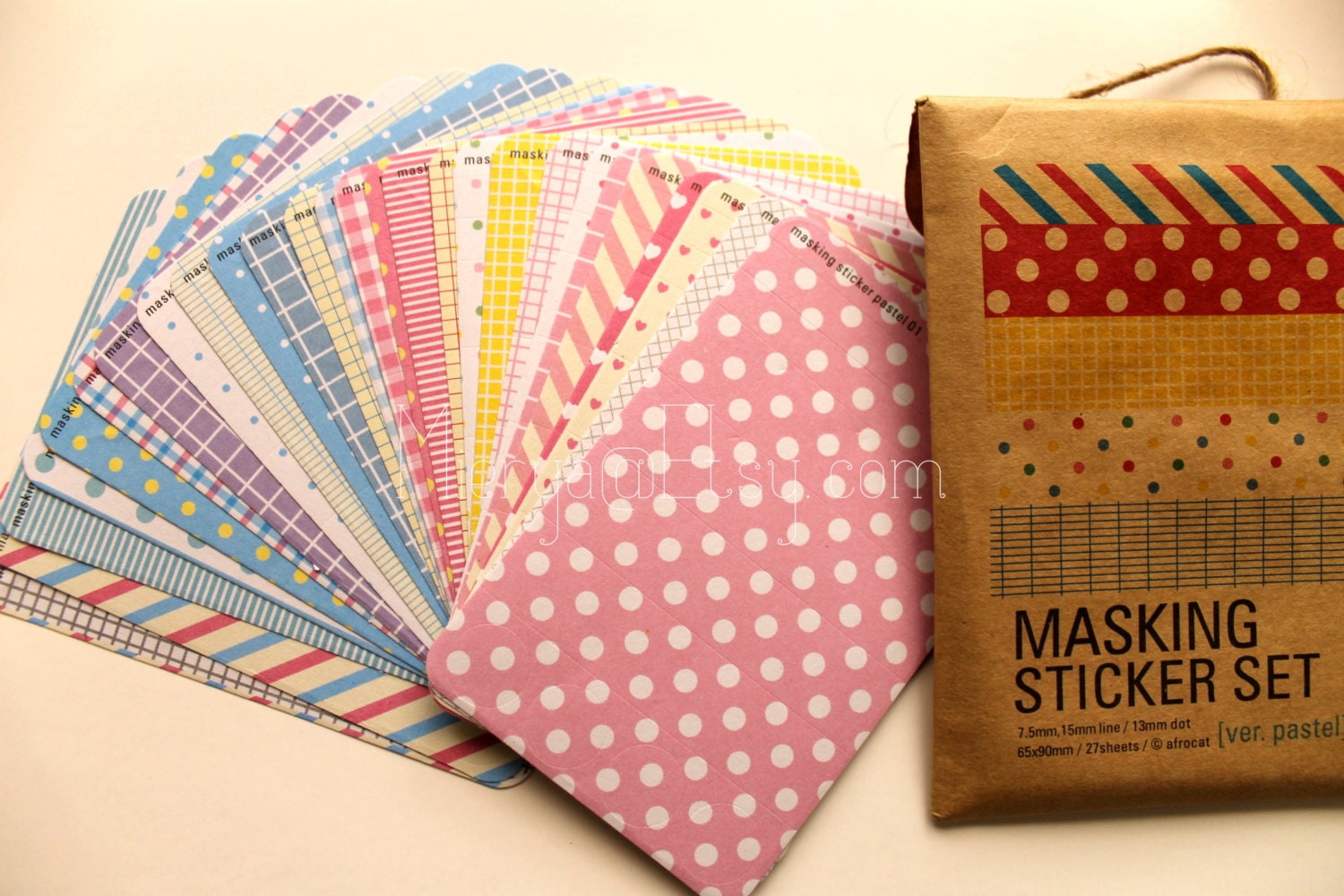 Masking Sticker Set Deco Sticker Set Paper Stickers 4 - Etsy