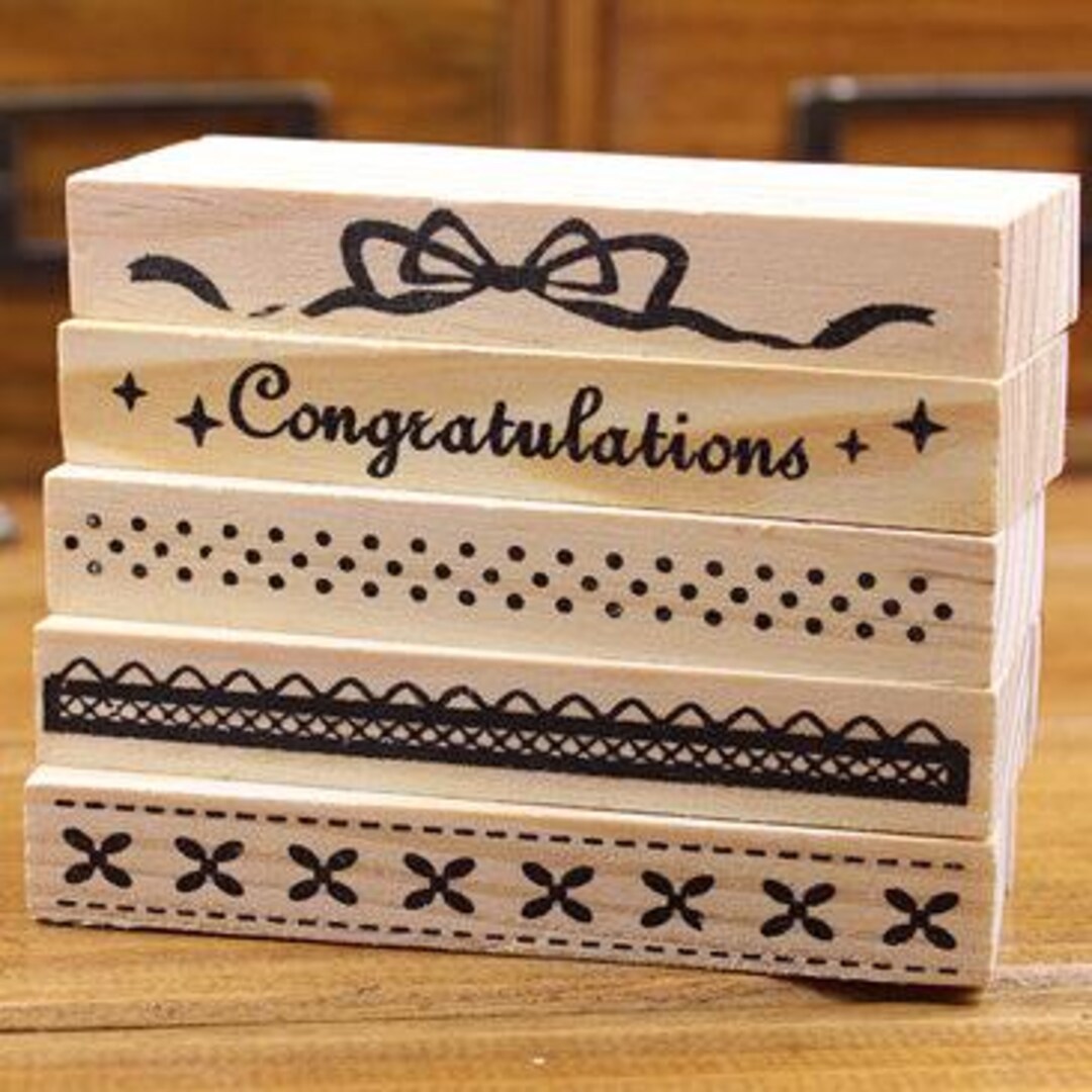 Lace Wooden Rubber Stamp Set: Decorative Diary Stamps (5 Pcs) - Etsy