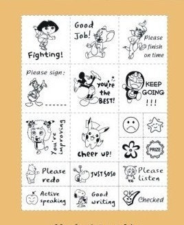 18 Pcs Cartoon Stamps Wooden Rubber Stamps English | Etsy