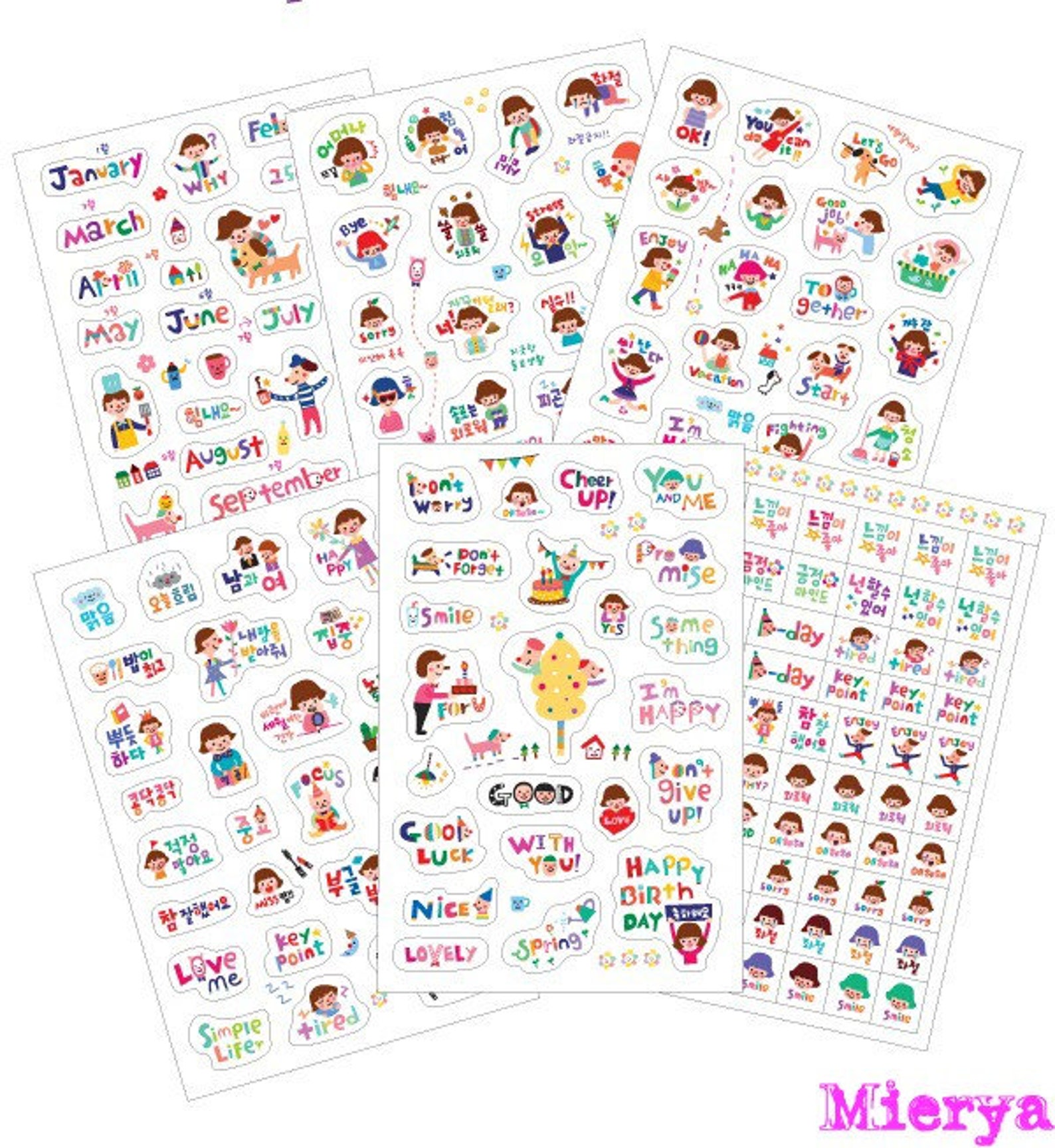 Korean Sticker Set Diary Sticker Deco Sticker 6 - Etsy
