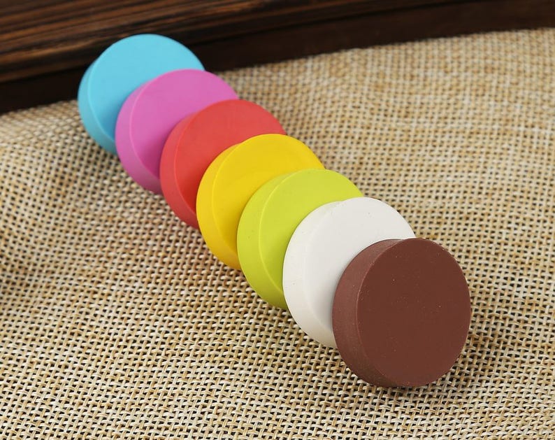 Solid Color Mini Round Rubber Block DIY Rubber Stamp - Etsy