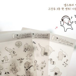 Korean Eli Sticker Set Transparent Elephant Sticker Diary Sticker ...