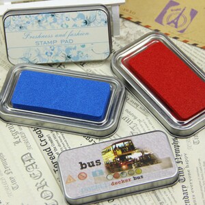8 Cases Tin Box Packed Stamp Pad Set Rubber Stamp Ink Pad Stamp Ink 4 ...