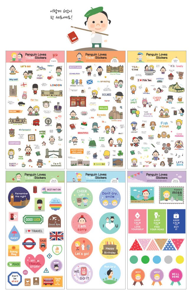 Travel Sticker Set Korean Transparent Sticker Diary | Etsy