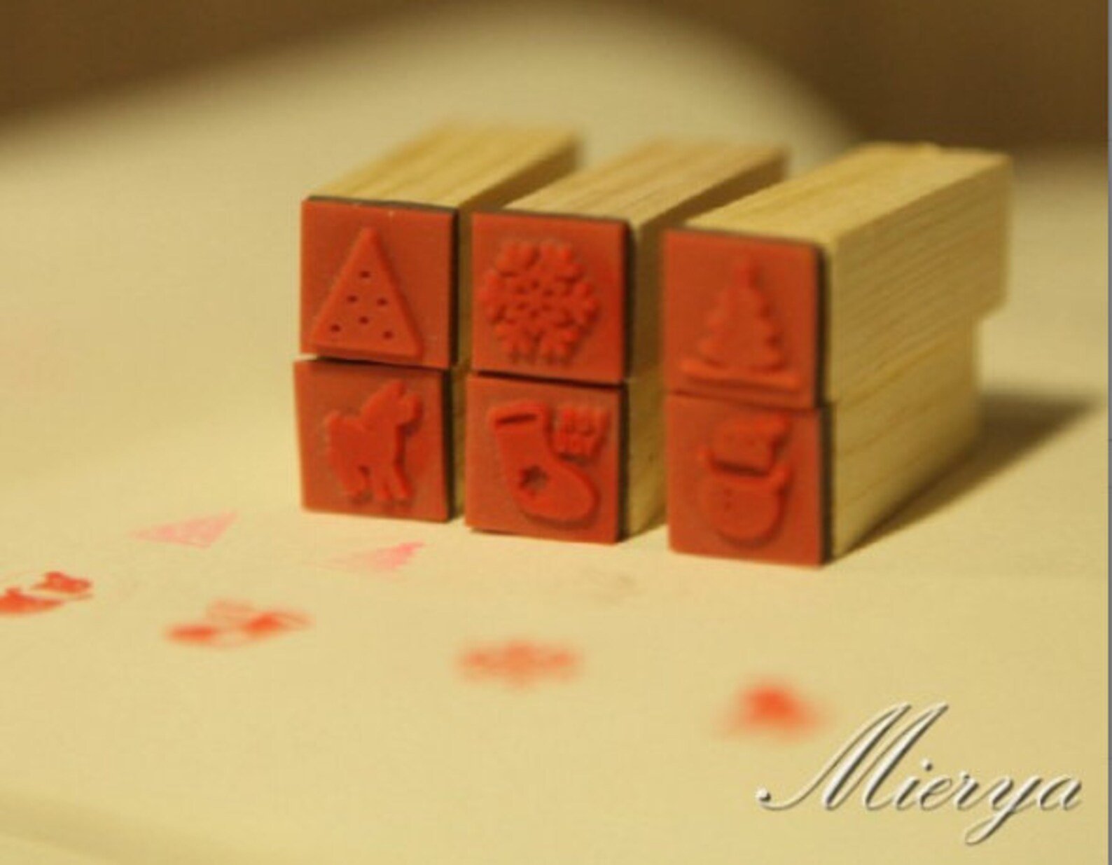 Christmas Style Stamp Set with Inkpad Rubber Stamp Deco - Etsy