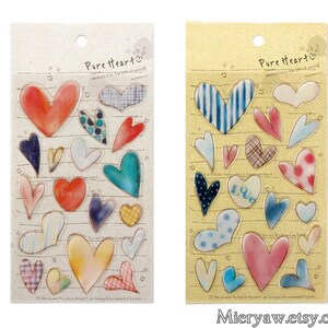Pure Heart 3D Stickers - Diary Sticker - Cellphone Sticker - Korean ...