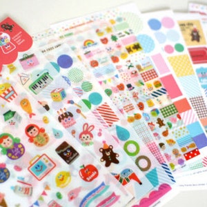 Yummy Friends Deco Sticker Set Masking Sticker Set Diary Sticker 12 ...
