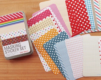 Masking Sticker Set Packed in Tin Case Deco Sticker Diary | Etsy