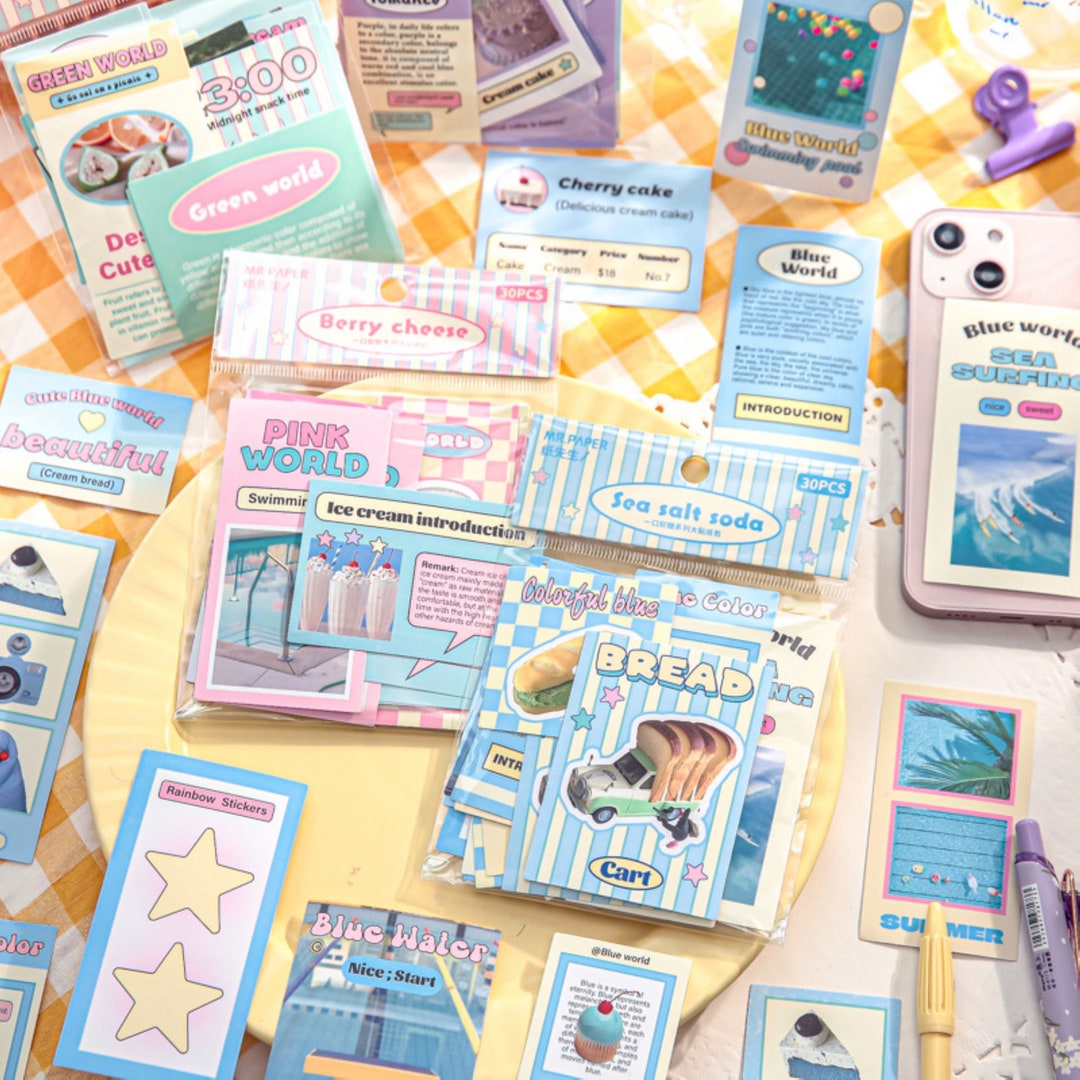 30 Sheets Fudge Series Stickers - Cute Cartoon Deco Stickers - Paper ...