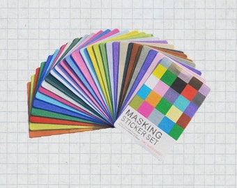 27 Sheets Masking Sticker Set Paper Stickers Deco Stickers - Etsy
