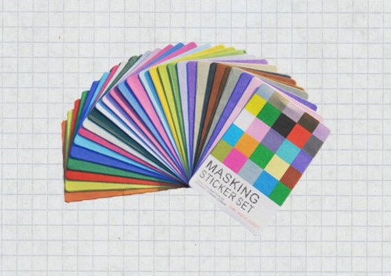 27 Sheets Masking Sticker Set Paper Stickers Deco Stickers | Etsy