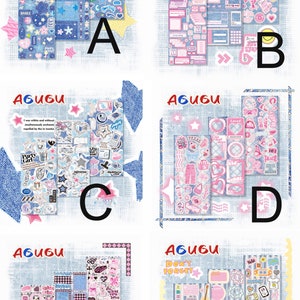Denim Collection Stickers - Kawaii Deco Stickers - Diary Stickers - 3 ...