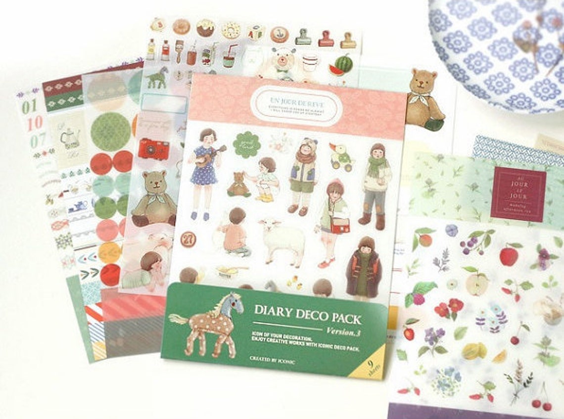 Diary Deco Pack Deco Stickers Diary Stickers Masking - Etsy