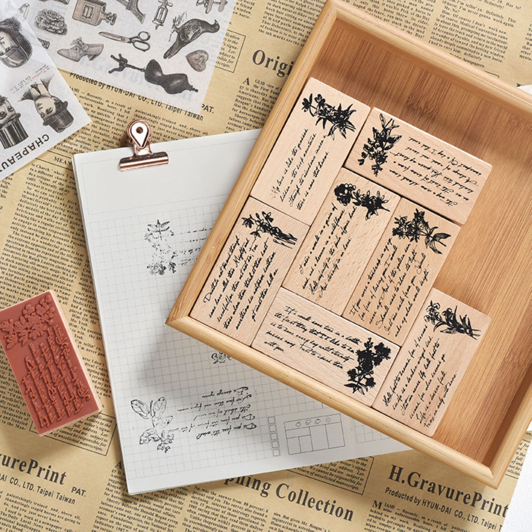 Flower Language Stamp - Plant Stamp - Rubber Stamp - Label Stamp - 1 ...