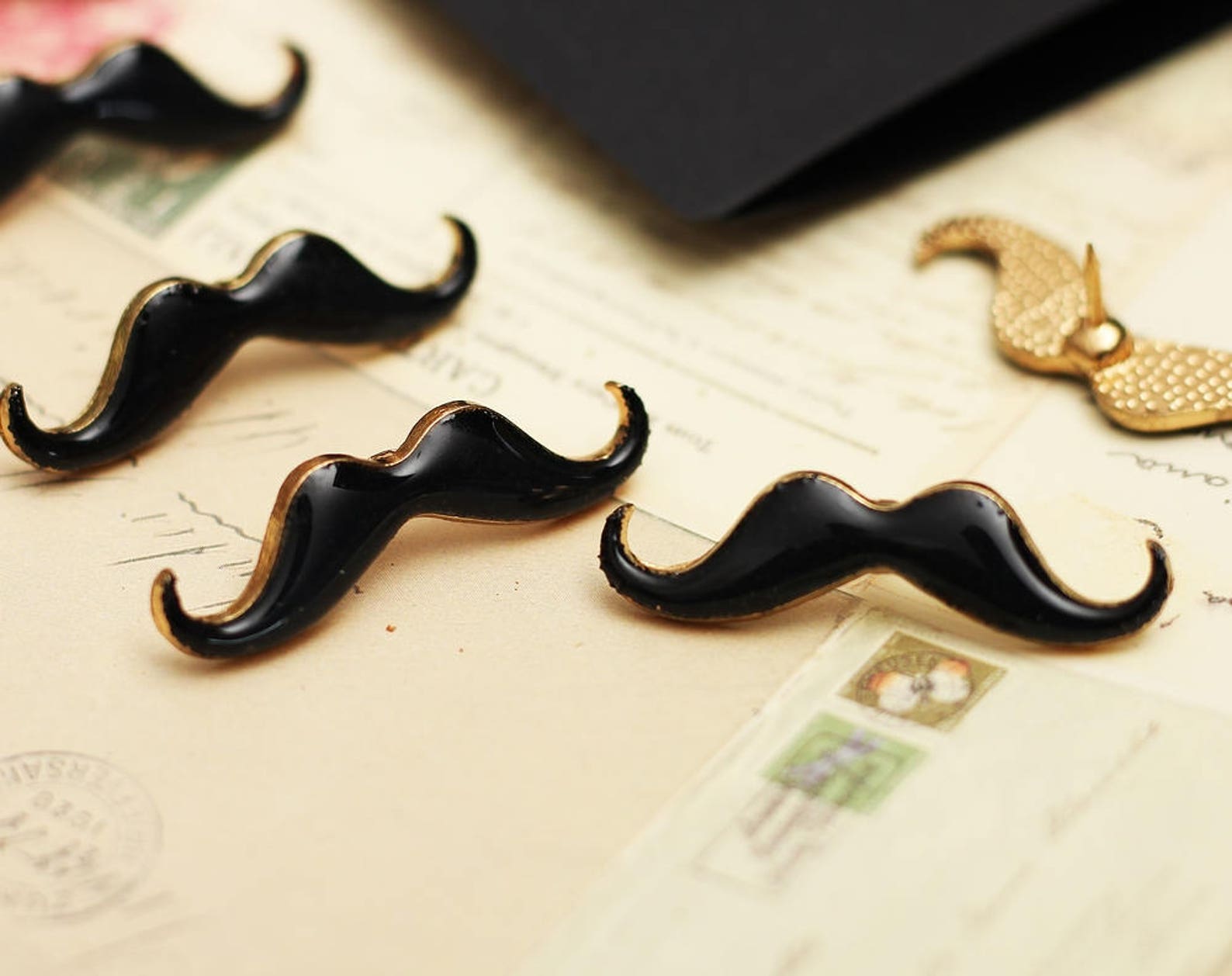 Crystal Gold Plated Beard Push Pins Epoxy Zinc Alloy Push | Etsy