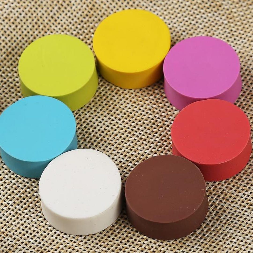 Solid Color Mini Round Rubber Block - DIY Rubber Stamp - Handwork ...
