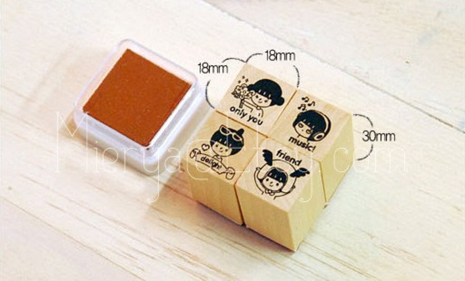 Cat Deco Stamp Set with Ink Pad Wooden Rubber Stamp Set - Etsy