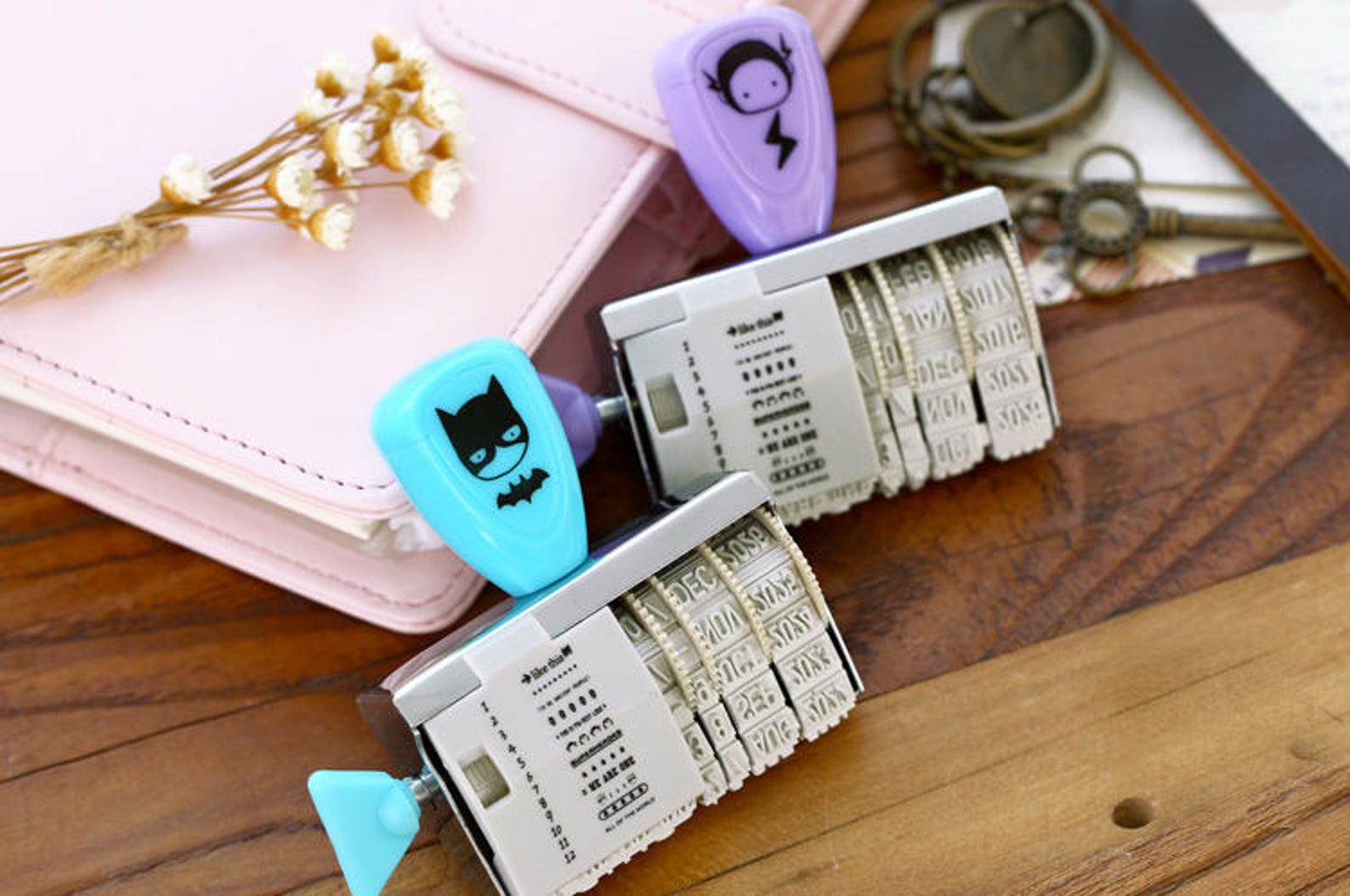 Date and Pattern Deco Stamp Roller Stamp Rubber Stamp | Etsy