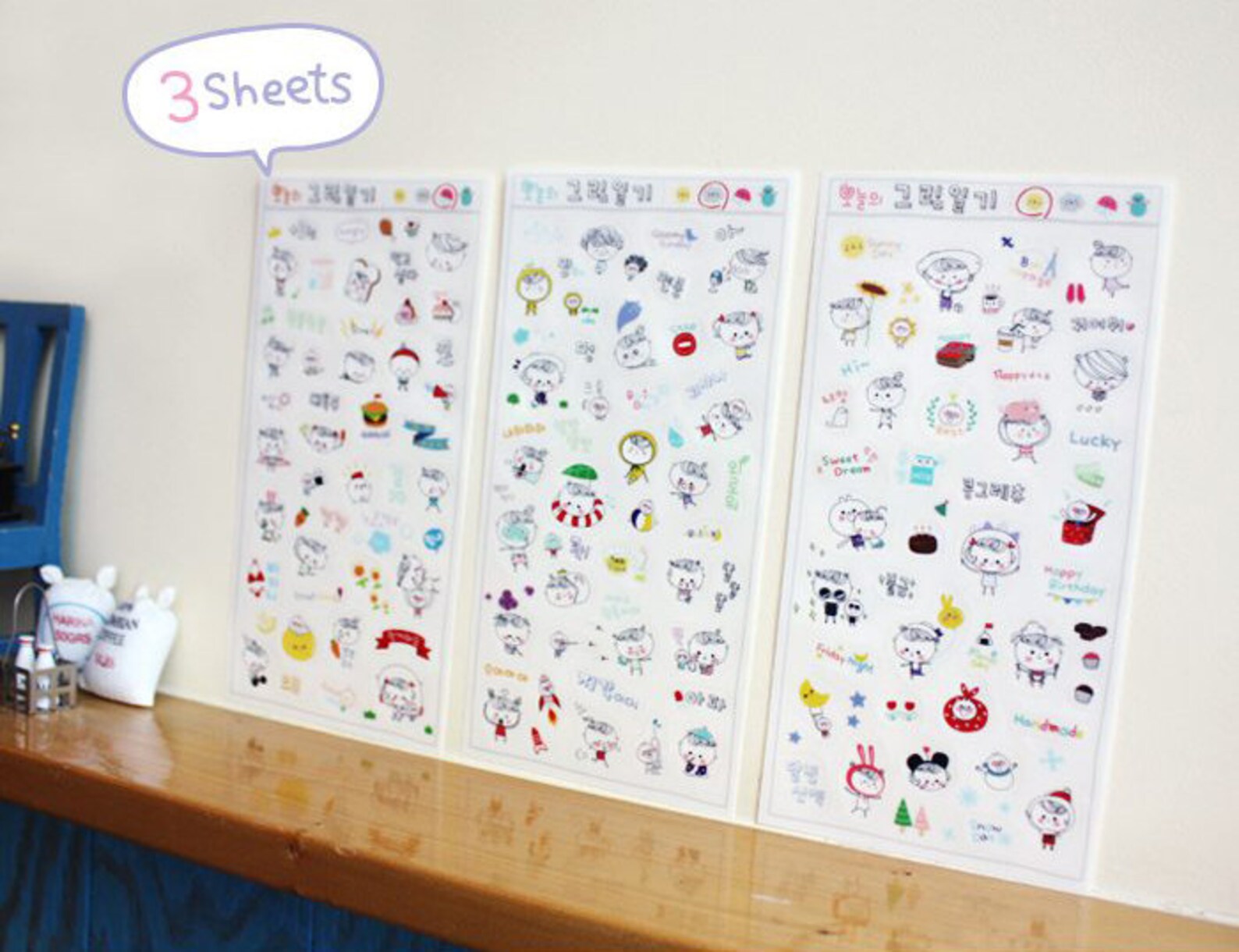 Korean Happy Day Sticker Set Korean Deco Sticker Diary | Etsy