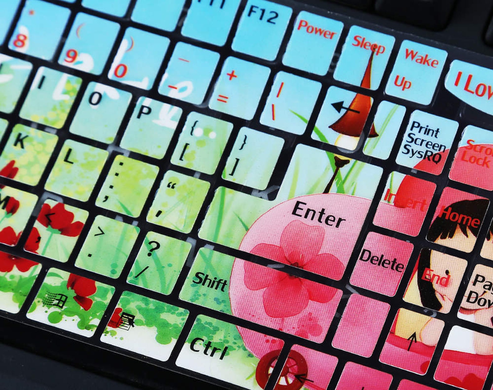 PVC Keyboard Sticker With Girl DIY 3D Desktop Keyboard Decal - Etsy