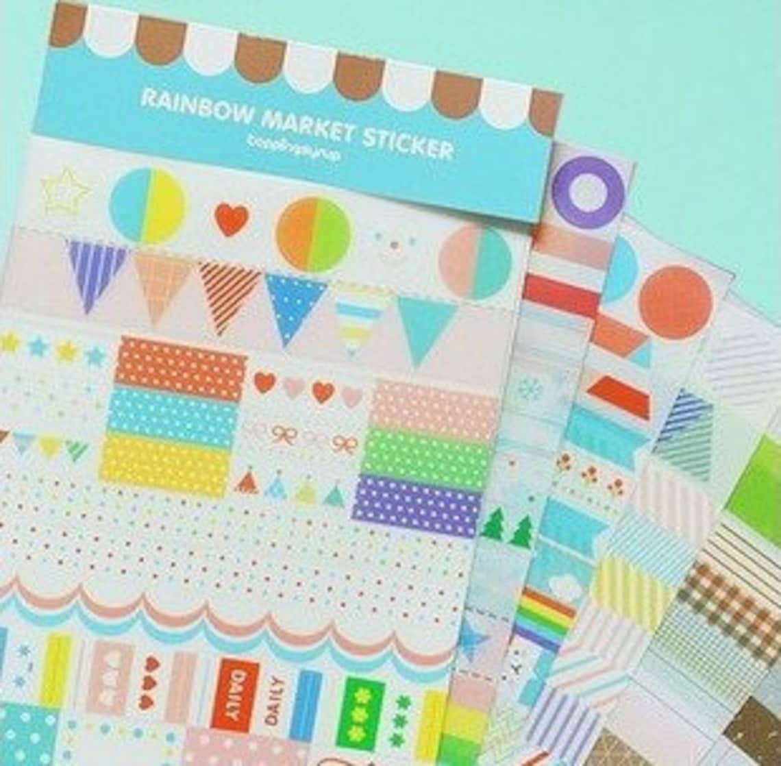 Drawing Market Stickers Deco Stickers Diary Stickers 6 - Etsy