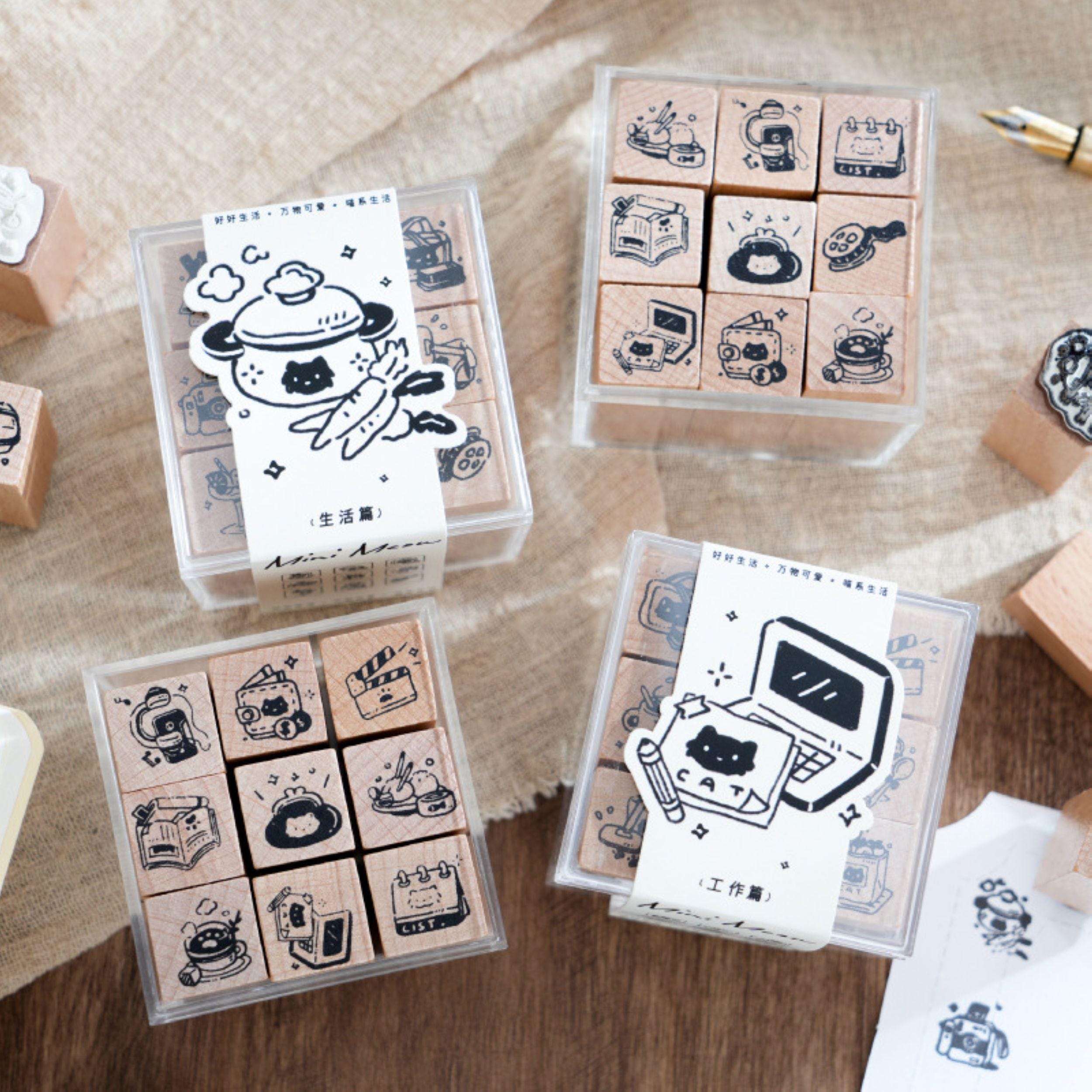 Mini Cat Rubber Stamp: Deco Diary Label Stamp - Etsy