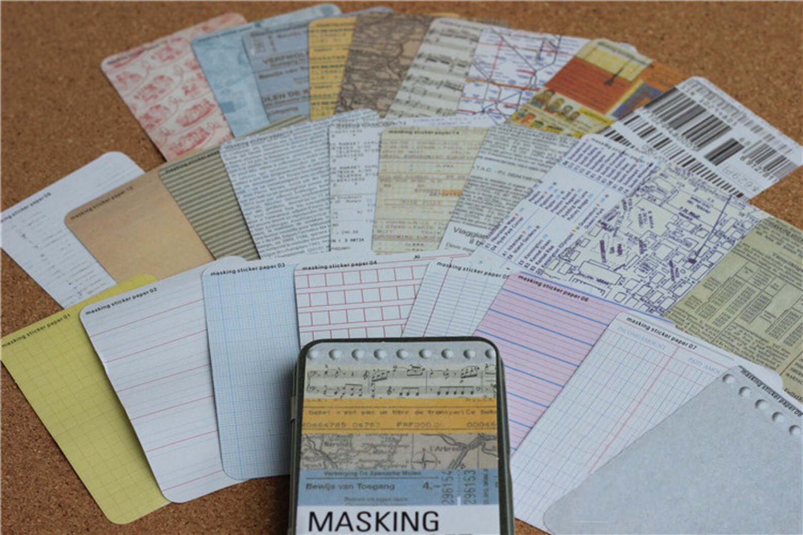 Masking Sticker Set Packed in Tin Case Deco Sticker Diary | Etsy