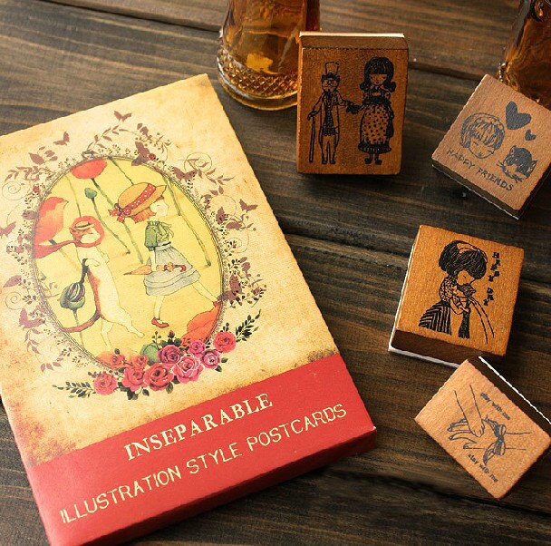 15% OFF Vintage Post Card and Stamp Set Inseparable - Etsy