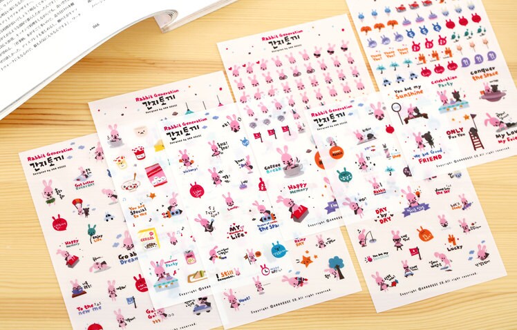 Rabbit Generation Deco Sticker Transparent Sticker DIY | Etsy